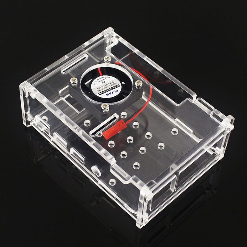 Transparent Acrylic case with Cooling Fan for Raspberry Pi 4 Model B